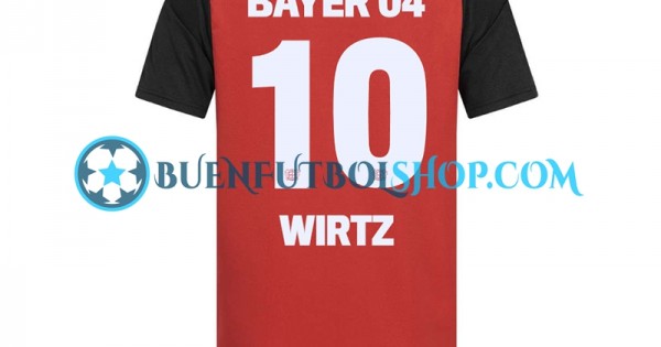 Camiseta de Fútbol Bayer 04 Leverkusen Florian Wirtz 10 2024-2025 Primera Equipación Manga Corta ...